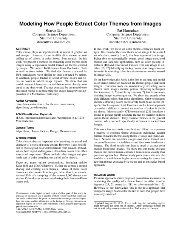 (PDF) Modeling how people extract color themes from images | Hsin Hsuan ...