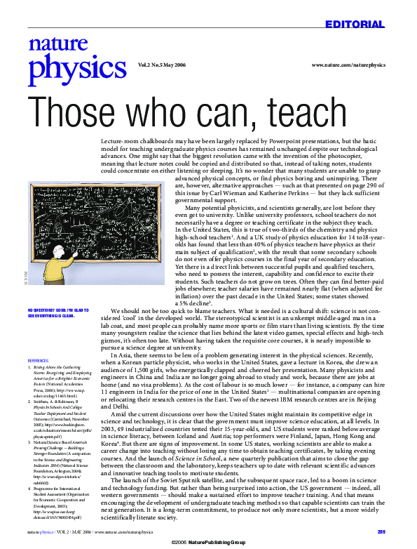 (PDF) Those who can, teach