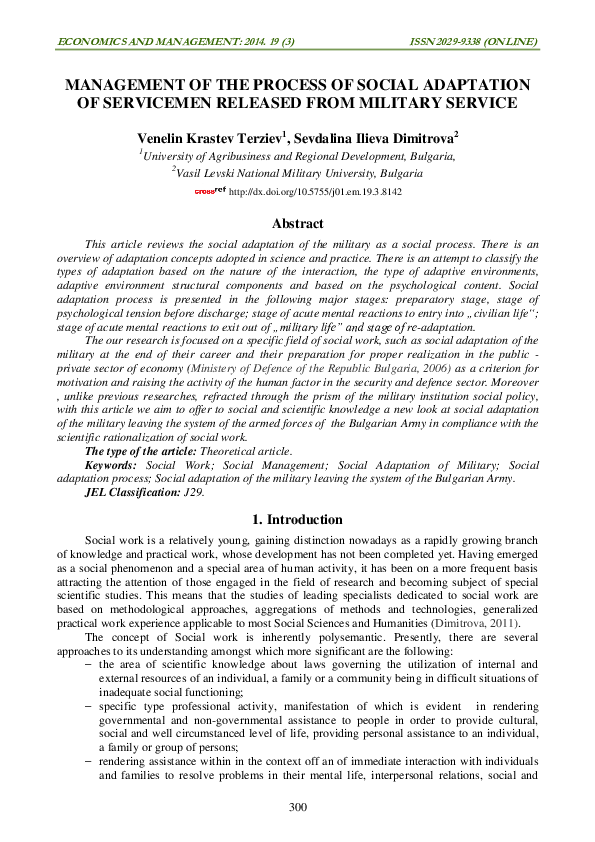 (PDF) Management of the Process of Social Adaptation of Servicemen ...