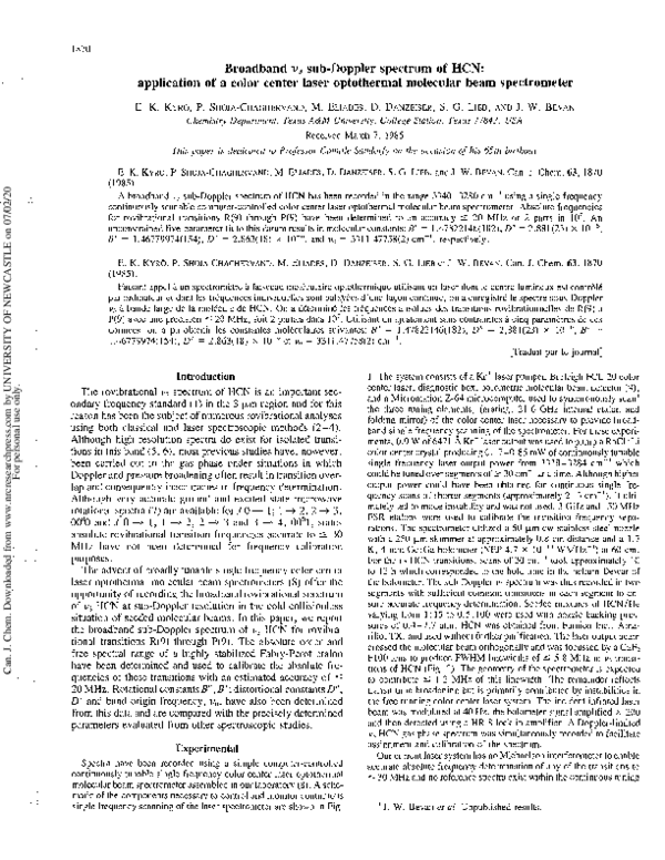 (PDF) Broadband v 3 sub-Doppler spectrum of HCN: application of a color ...