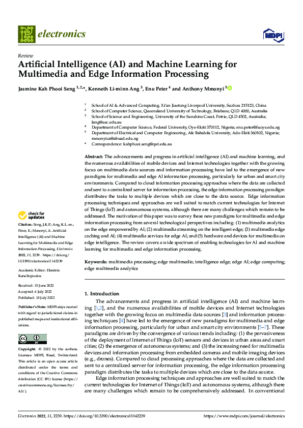 (PDF) Artificial Intelligence (AI) and Machine Learning for Multimedia and Edge Information ...