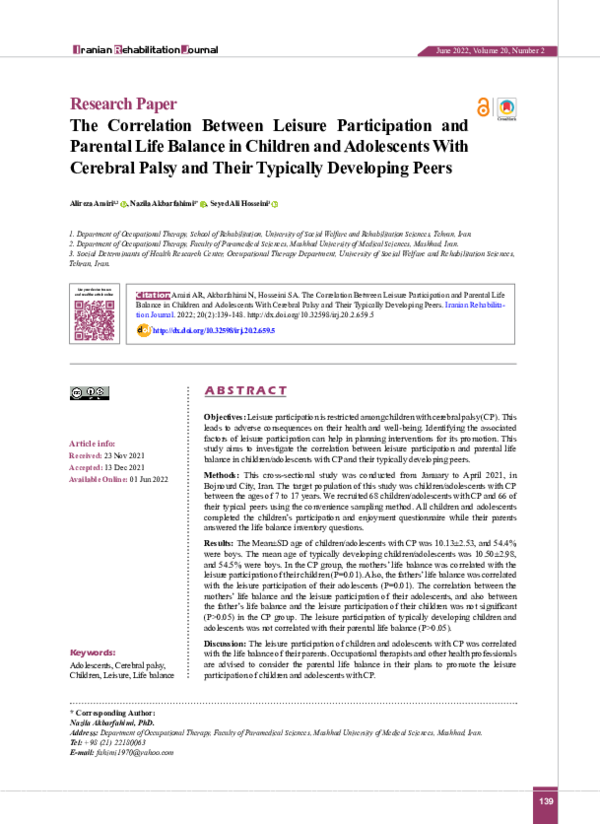 (PDF) Research Paper The Correlation Between Leisure Participation and ...