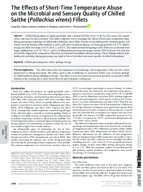 (PDF) The Effects of Short-Time Temperature Abuse on the Microbial and ...