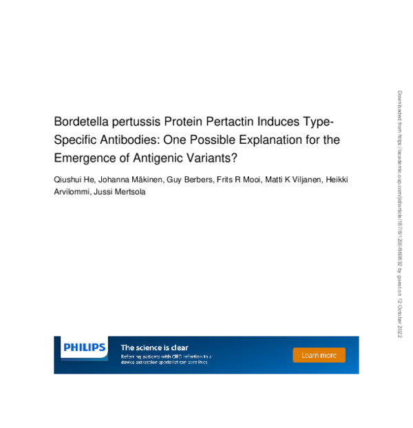 (PDF) Bordetella pertussisProtein Pertactin Induces Type‐Specific ...