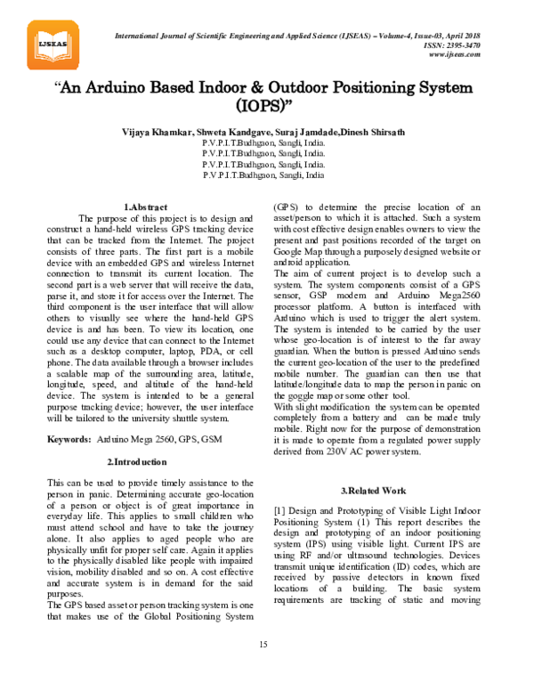(PDF) An Arduino Based Indoor & Outdoor Positioning System (IOPS)