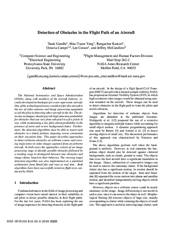 (PDF) Detection of obstacles in the flight path of an aircraft