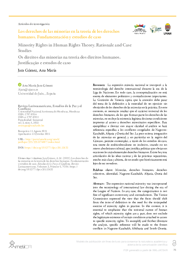 (PDF) derechos de las minorías en la teoría de los derechos humanos. Fundamentación y estudios ...