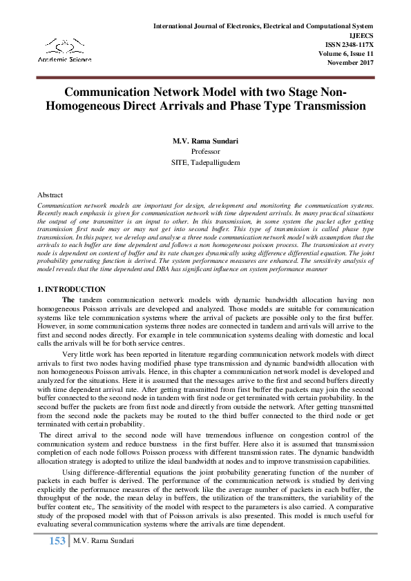(PDF) Communication Network Model with two Stage Non-Homogeneous Direct ...