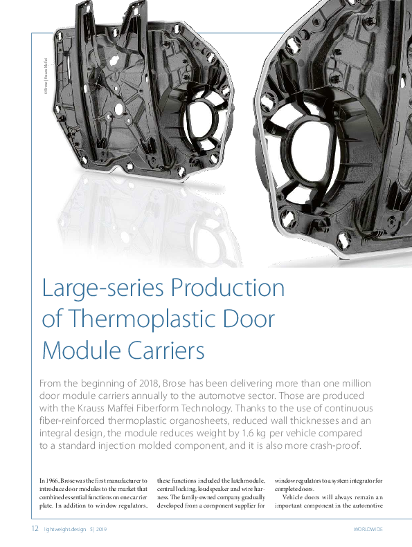 (PDF) Large-series Production of Thermoplastic Door Module Carriers