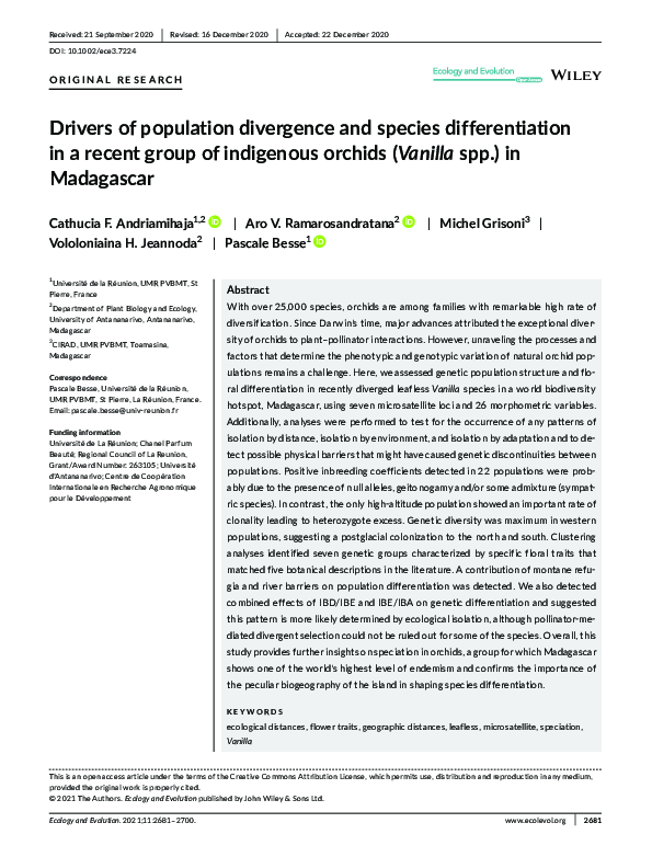 (PDF) Drivers of population divergence and species differentiation in a recent group of ...