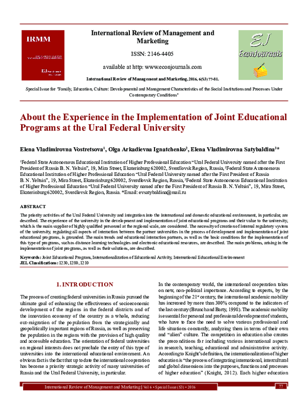 (PDF) International Review of Management and Marketing About the ...