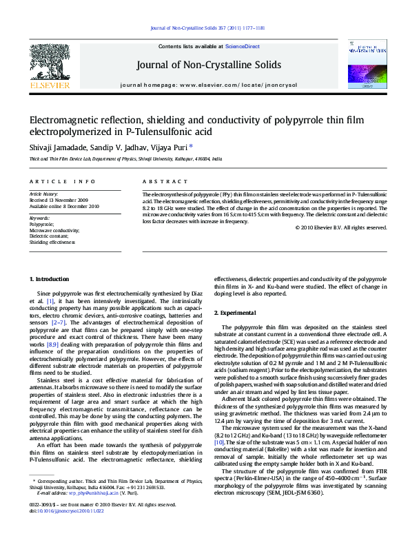 (PDF) Electromagnetic reflection, shielding and conductivity of ...