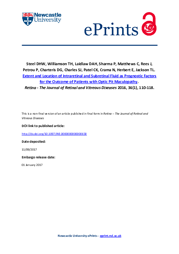 Pdf Extent And Location Of Intraretinal And Subretinal Fluid As