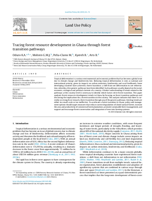 (PDF) Tracing forest resource development in Ghana through forest ...