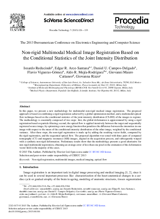(PDF) Non-Rigid Multimodal Medical Image Registration Based on the Conditional Statistics of the ...