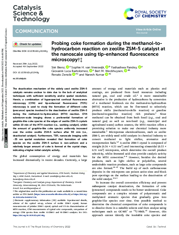 (PDF) Probing coke formation during the methanol-to-hydrocarbon ...