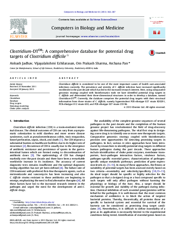 (PDF) Clostridium-DTDB: A comprehensive database for potential drug ...