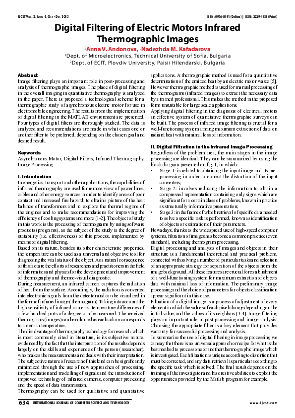 (PDF) Digital Filtering of Electric Motors Infrared Thermographic Images