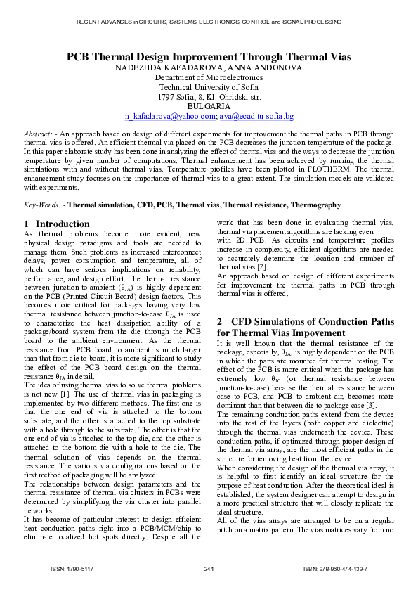 (PDF) PCB thermal design improvement through thermal vias