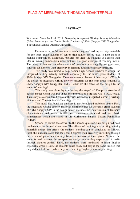 (PDF) Designing integrated writing activity materials using pictures for the tenth grade ...