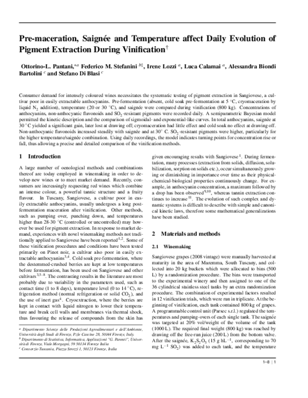 (PDF) Impact of Vinification Methods on Pigment Extraction