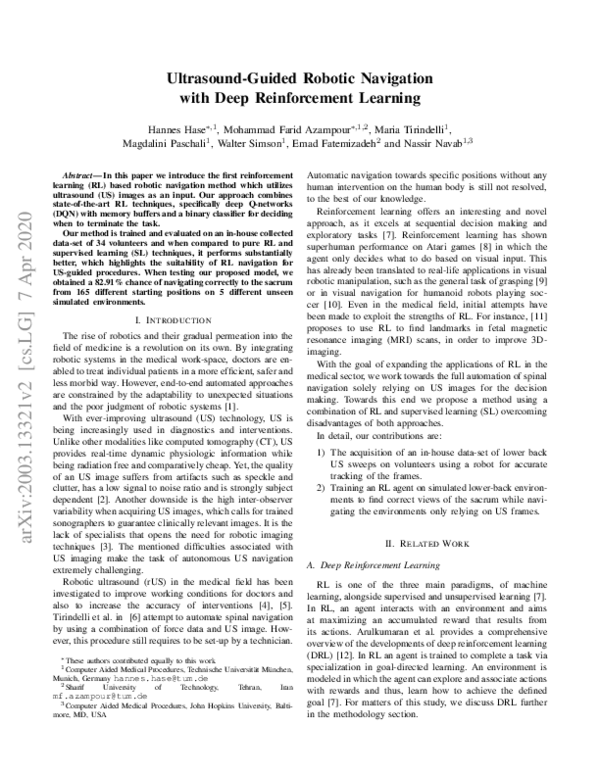 (PDF) Ultrasound-Guided Robotic Navigation with Deep Reinforcement Learning