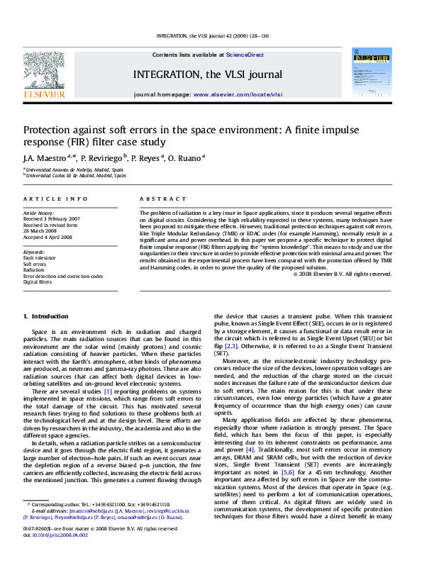 (PDF) Protection against soft errors in the space environment: A finite ...