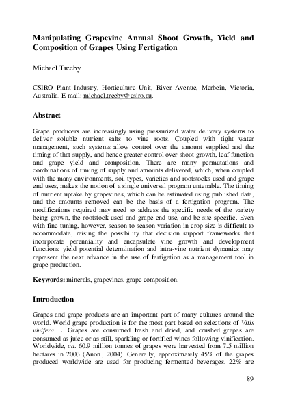 (PDF) Manipulating Grapevine Annual Shoot Growth, Yield and Composition of Grapes Using Fertigation