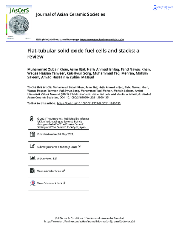 (PDF) Flat-tubular solid oxide fuel cells and stacks: a review