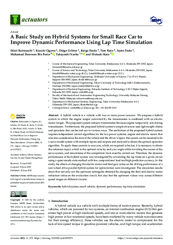(PDF) A Basic Study on Hybrid Systems for Small Race Car to Improve Dynamic Performance Using ...