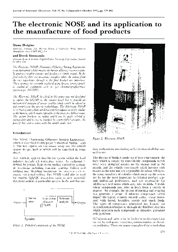 (PDF) The electronic NOSE and its application to the manufacture of ...