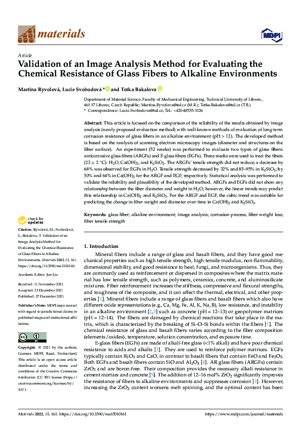 (PDF) Validation of an Image Analysis Method for Evaluating the Chemical Resistance of Glass ...
