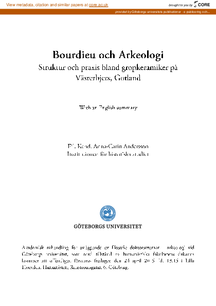 (PDF) Bourdieu and Archaeology. Structure and praxis among the Pitted ...
