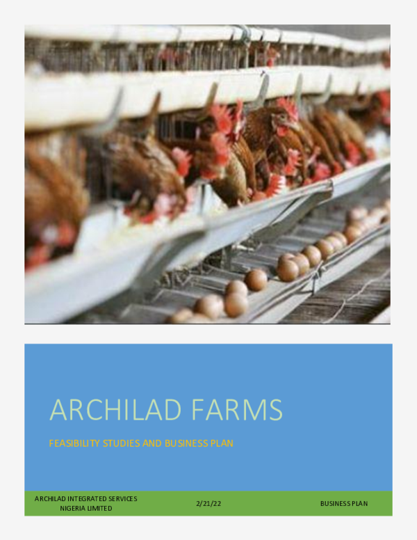 (PDF) ARCHILAD INTEGRATED SERVICES LIMITED POULTRY Business Plan