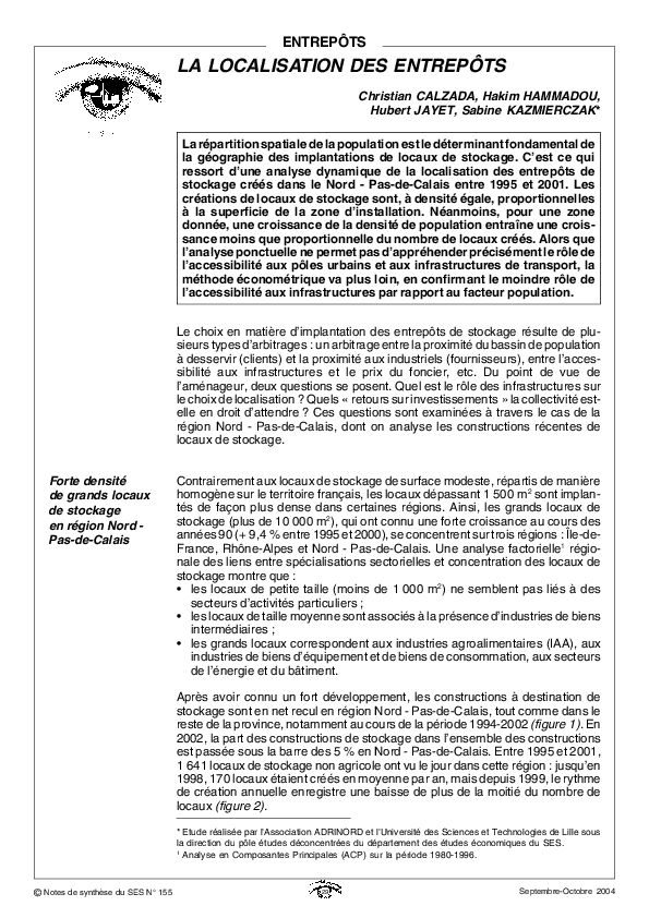 (PDF) La localisation des entrepôts