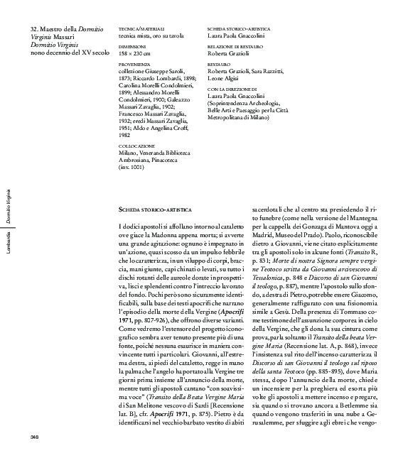 (PDF) Maestro della Dormitio Virginis Massari Pinacoteca Ambrosiana RESTITUZIONI-2022 cat