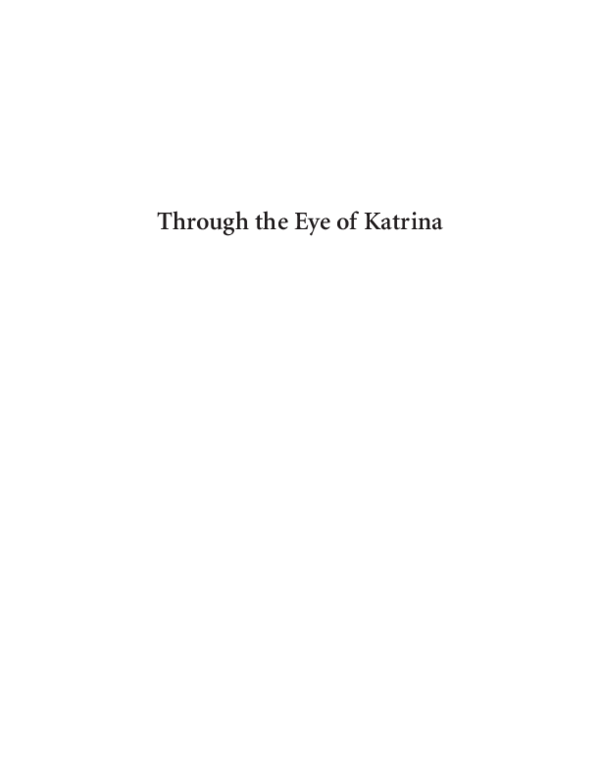 Pdf Through The Eye Of Katrina Social Justice In The United States