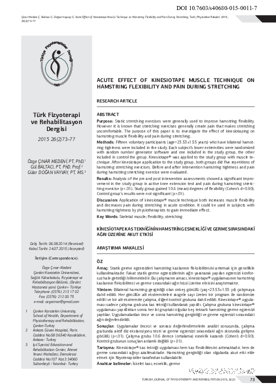 (PDF) Acute effect of kinesiotape muscle technique on hamstring flexibility and pain during ...