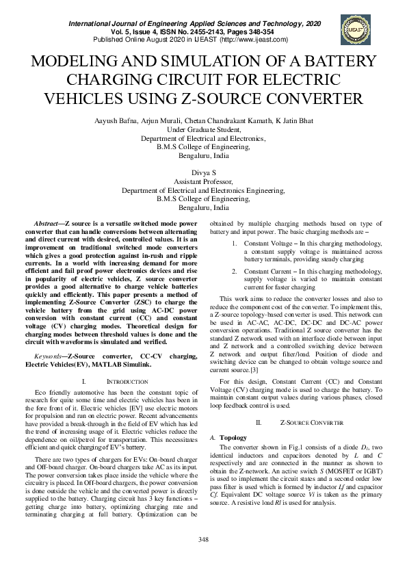(PDF) Modeling and Simulation of a Battery Charging Circuit for Electric Vehicles Using Z-Source ...