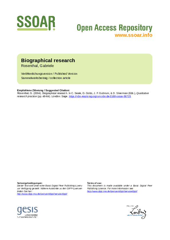 (PDF) Biographical research