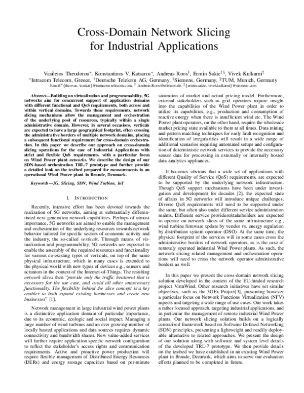 (PDF) Cross-Domain Network Slicing for Industrial Applications
