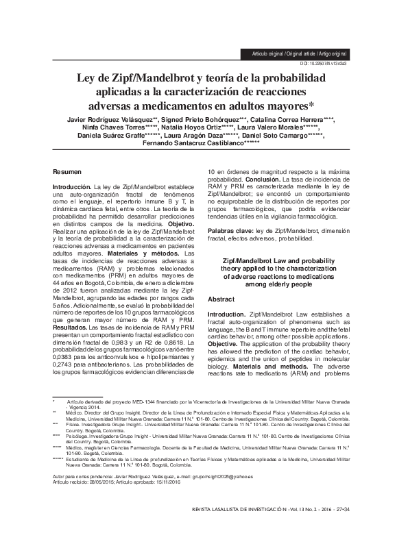 (PDF) Ley de Zipf/Mandelbrot y teoría de la probabilidad aplicadas a la ...