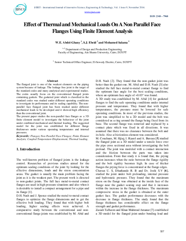 (PDF) Effect of Thermal and Mechanical Loads On A Non Parallel Face ...
