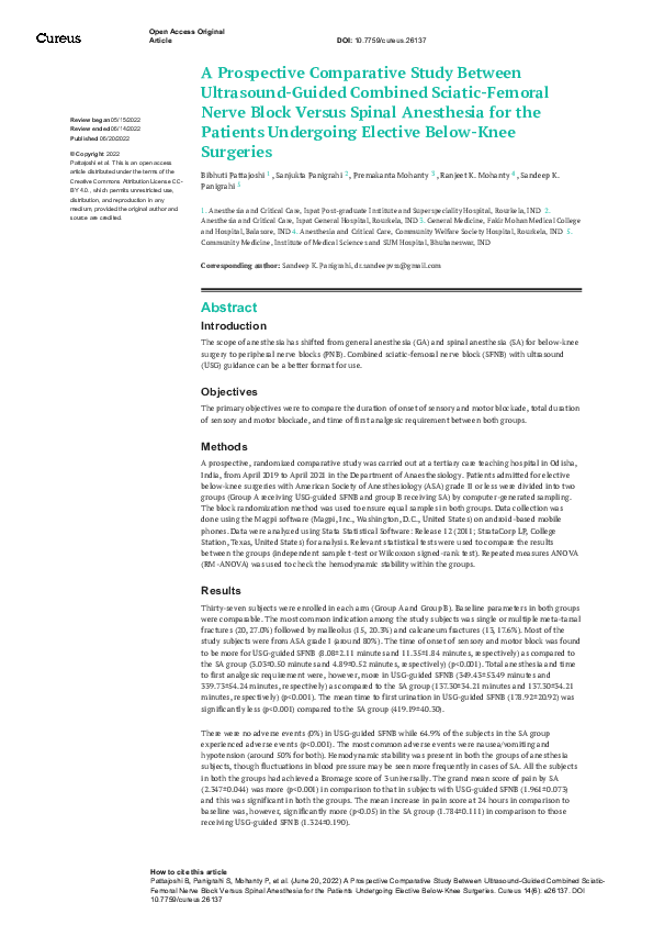 (PDF) A Prospective Comparative Study Between Ultrasound-Guided ...