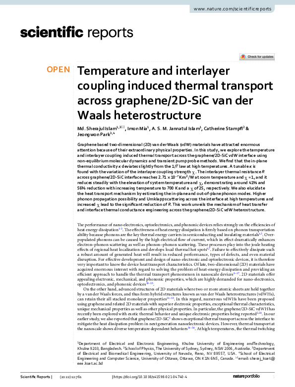 (PDF) Temperature and interlayer coupling induced thermal transport ...