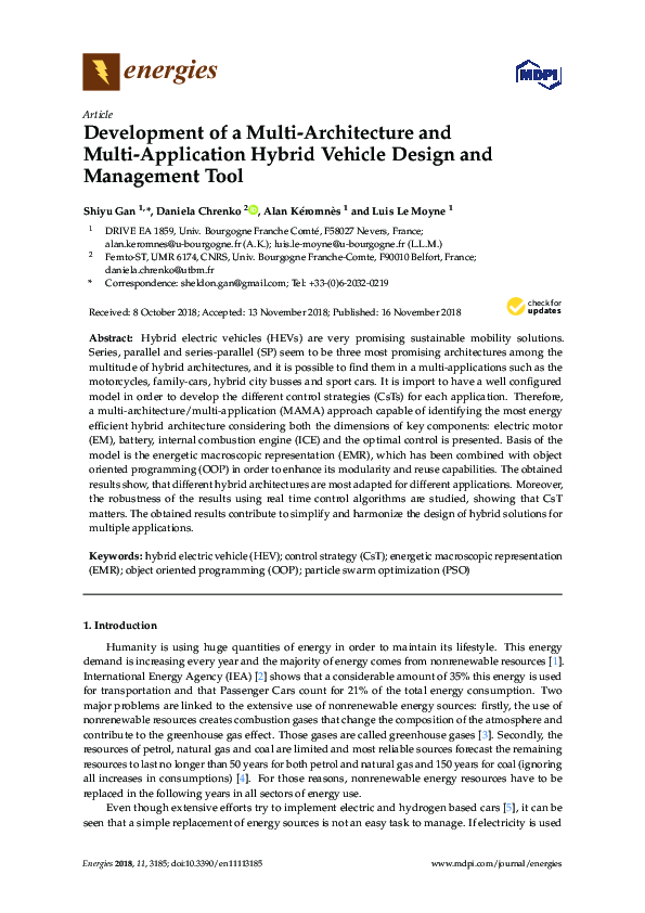 (PDF) Development of a Multi-Architecture and Multi-Application Hybrid Vehicle Design and ...