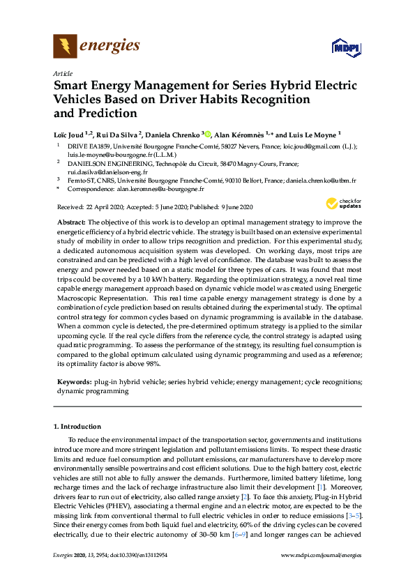 (PDF) Smart Energy Management for Series Hybrid Electric Vehicles Based ...