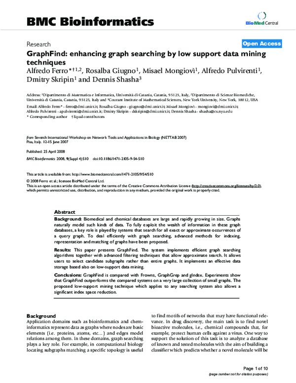 Pdf Graphfind Enhancing Graph Searching By Low Support Data Mining Techniques
