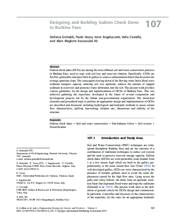 (PDF) Designing and Building Gabion Check Dams in Burkina Faso