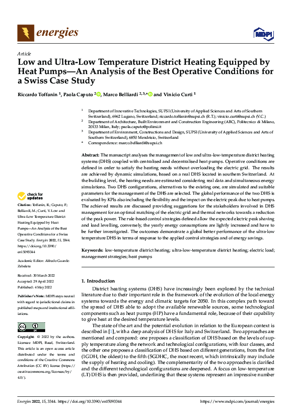 (PDF) Low and Ultra-Low Temperature District Heating Equipped by Heat ...